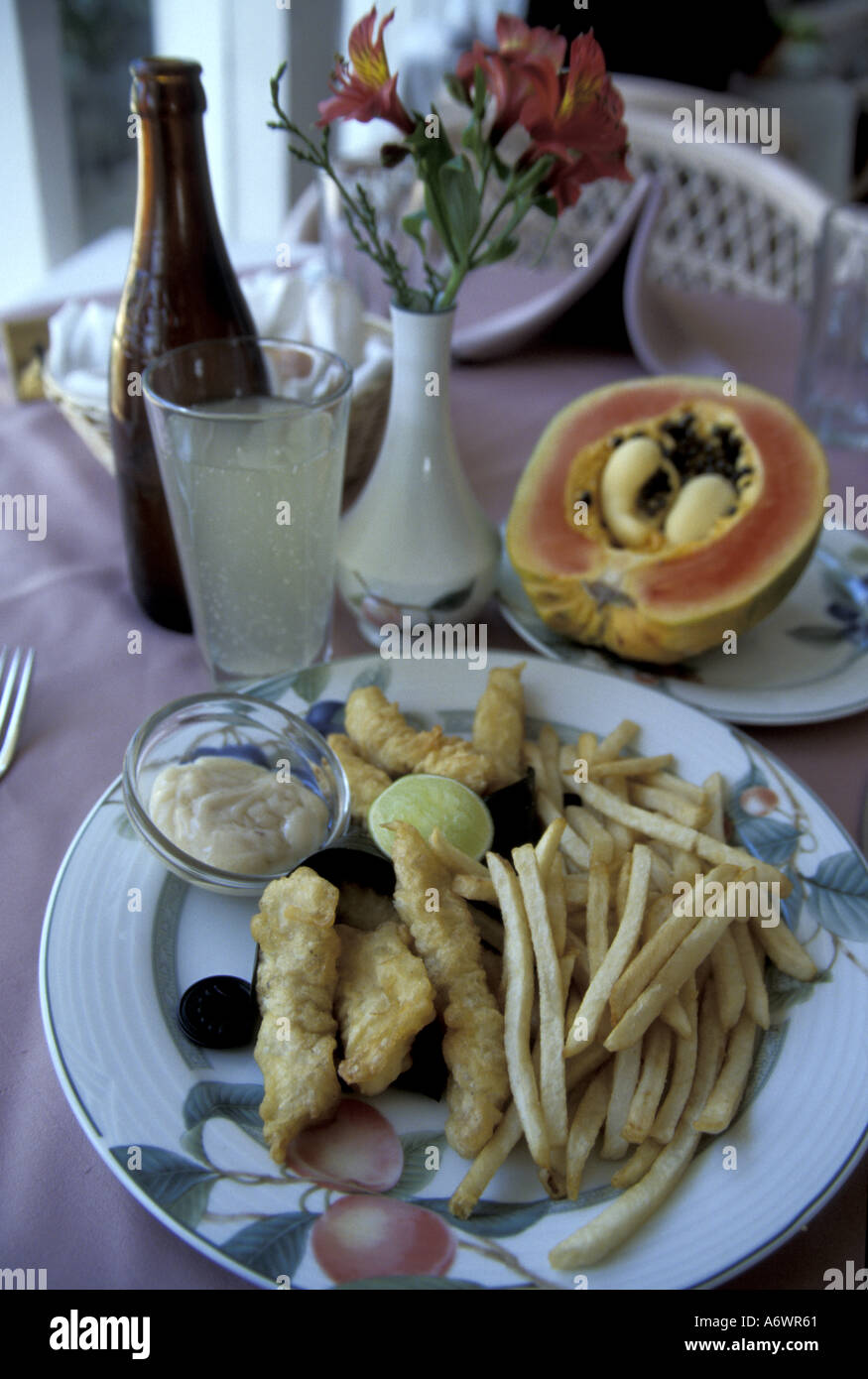 Asia, Sri Lanka, Colombo. fish and chips Sri Lankan style Stock Photo ...