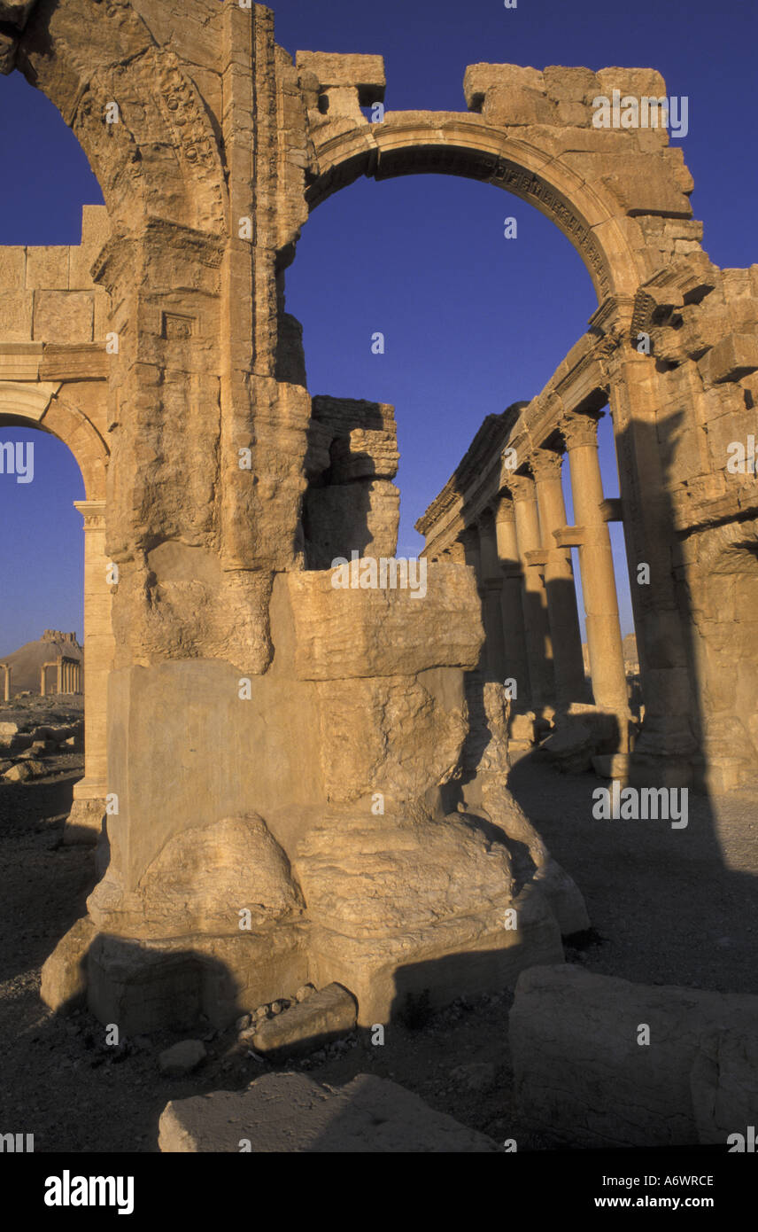 Mideast, Syria, Palmyra. Monumental arch, main entrance to the ruins ...