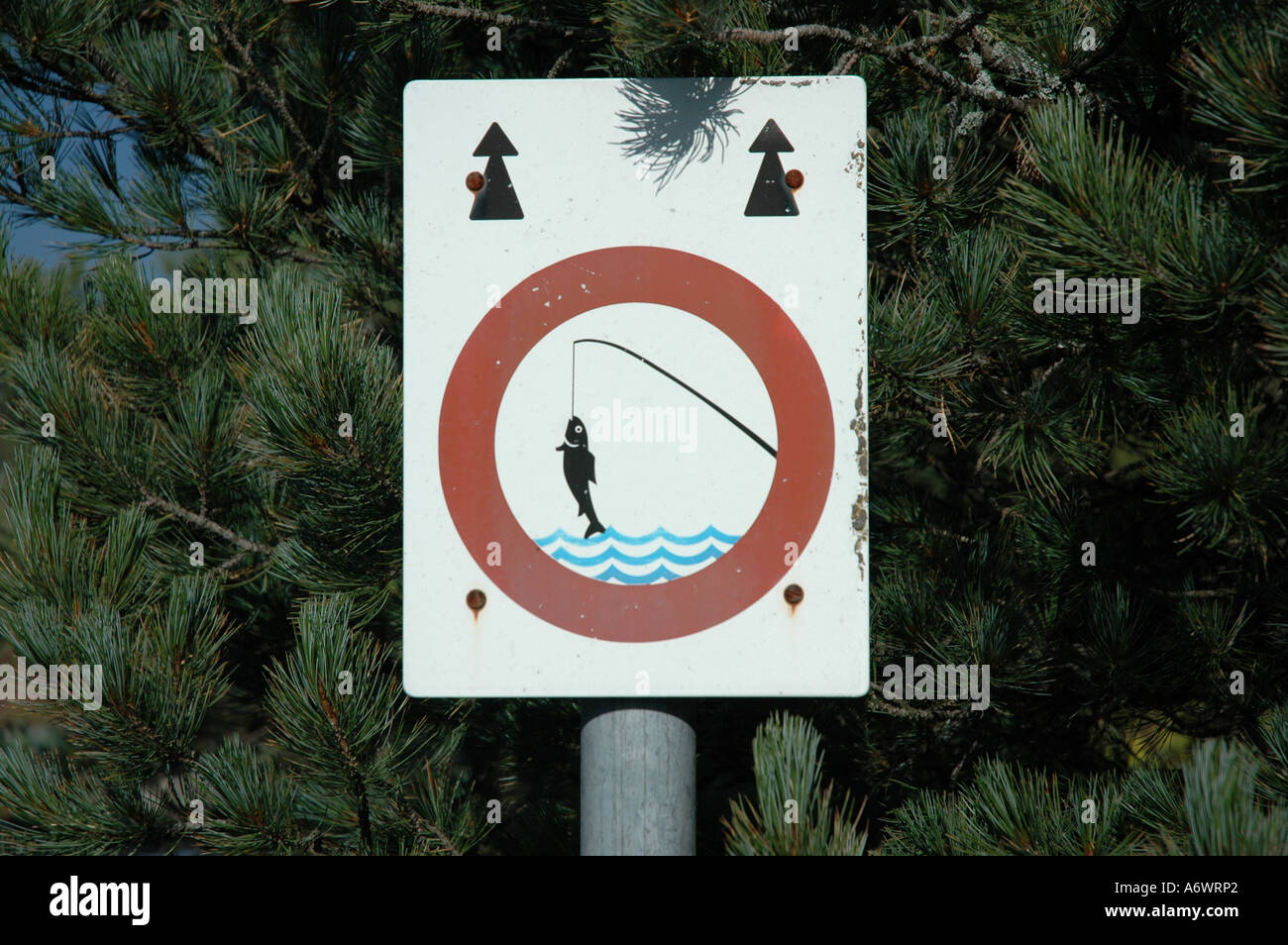 Zeichen sign signs Angler anglers fisher Stock Photo - Alamy