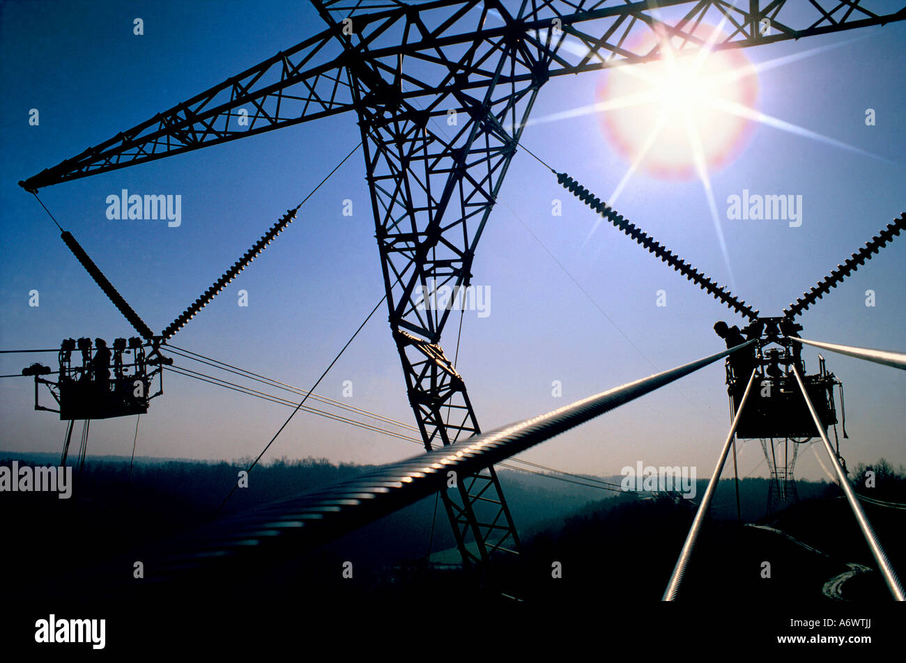 Extra high voltage power lines hi-res stock photography and images - Alamy