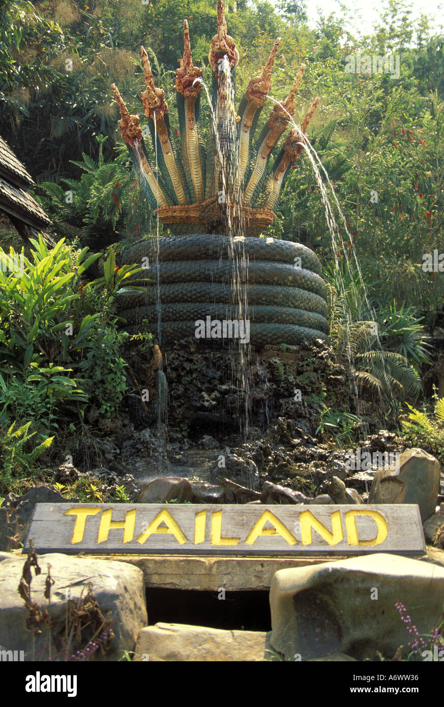 Burma/ Myanmar. 7 headed fountain, Golden Triangle Stock Photo - Alamy