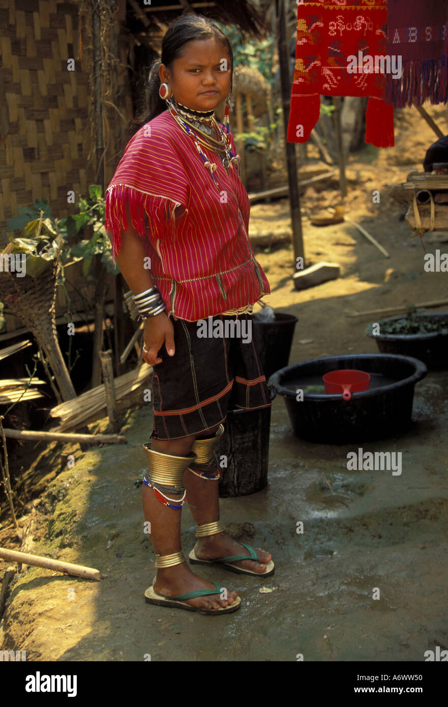 Thailand, Mae Hong Son. Long Ears Tribe Girl, Long Ears Hill Tribe. (MR ...
