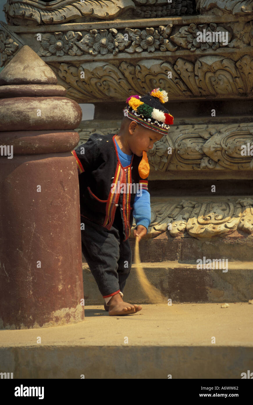 Burma/ Myanmar, Golden Triangle Little Burmese Boy Stock Photo - Alamy
