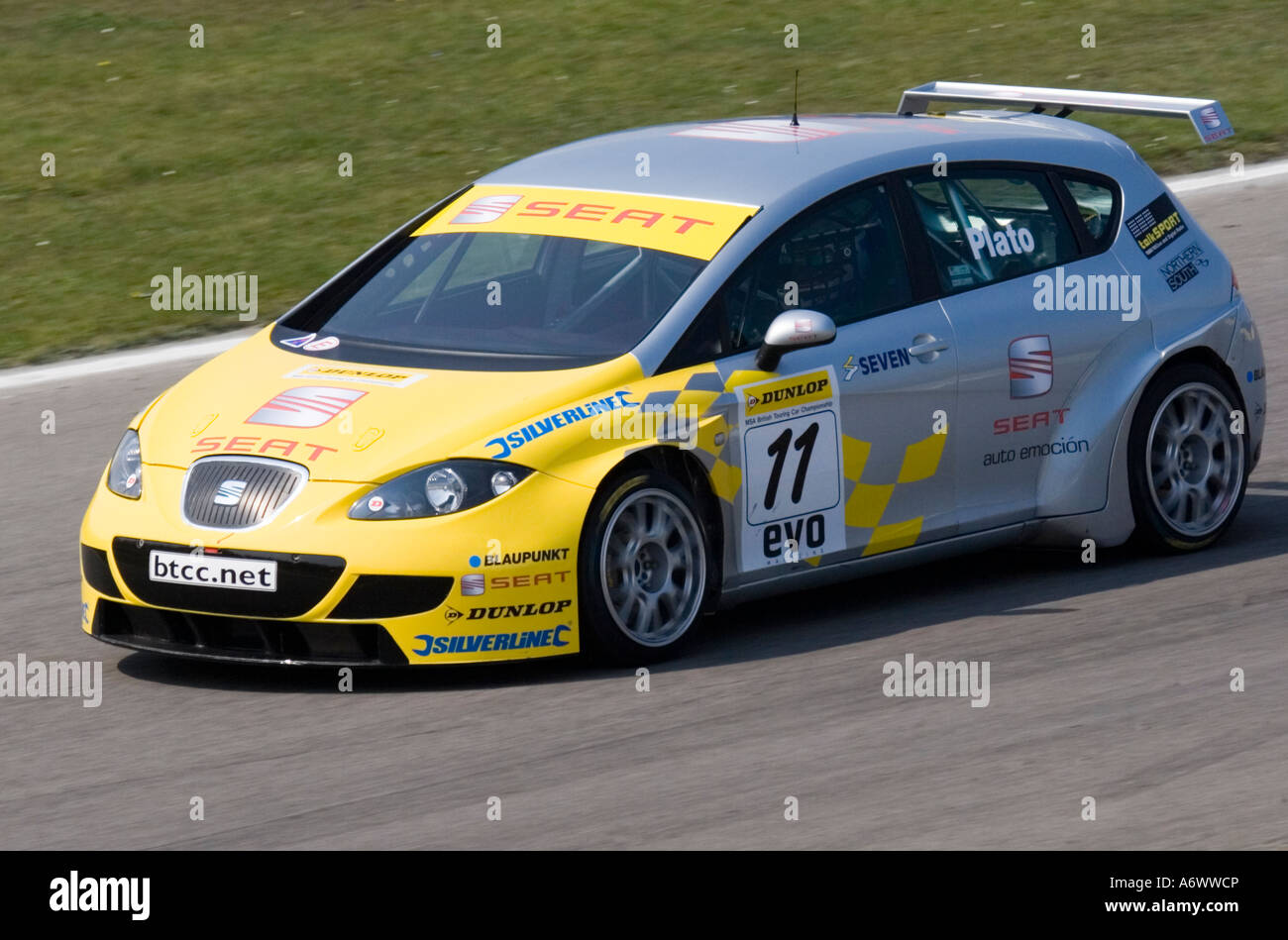 Jason Plato drives the 2007 Seat Leon at the BTCC meet at Brands Hatch ...