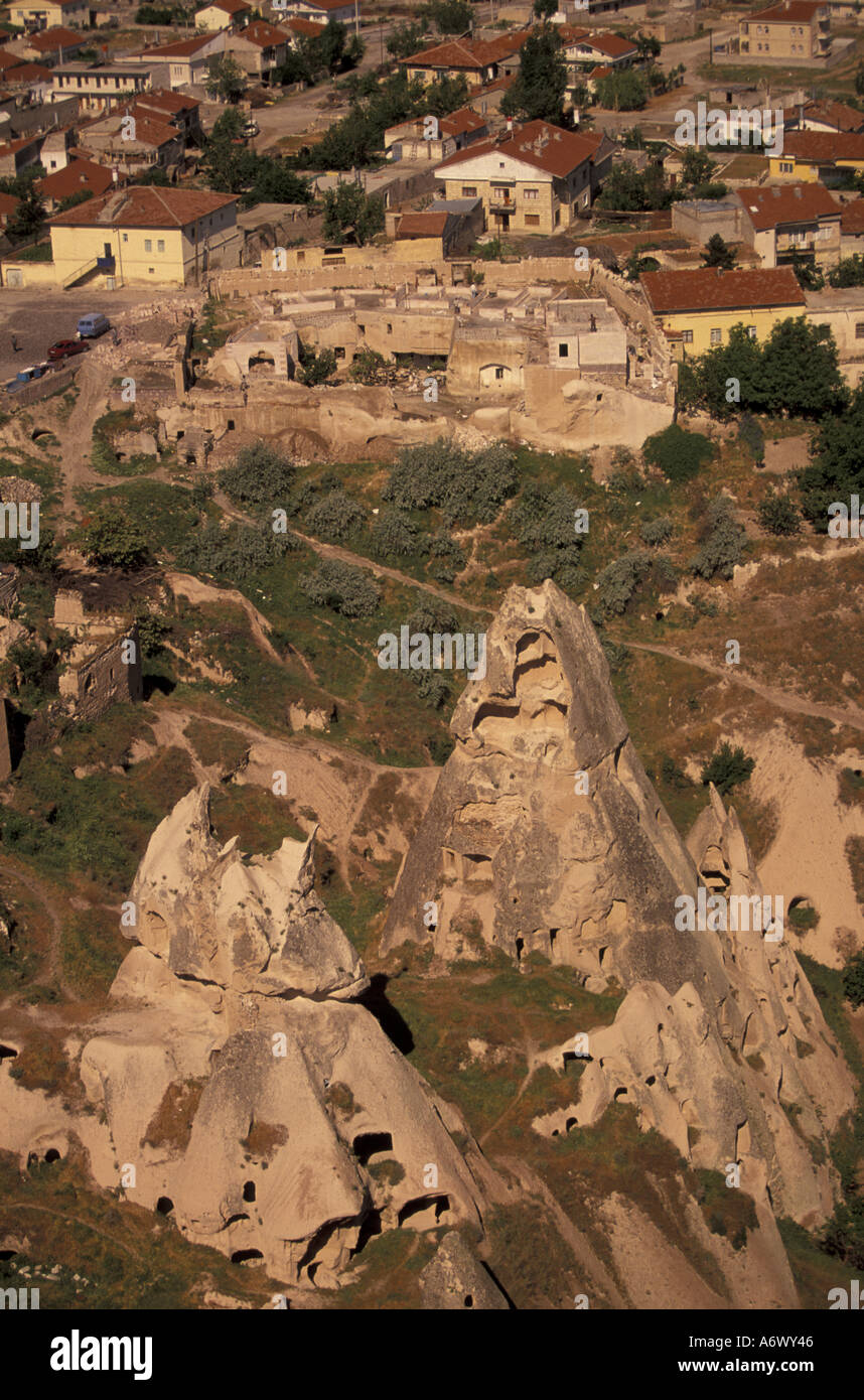 Turkey, Cappadocia, Uchisar Detail of Cone Tufa Buildings Stock Photo ...