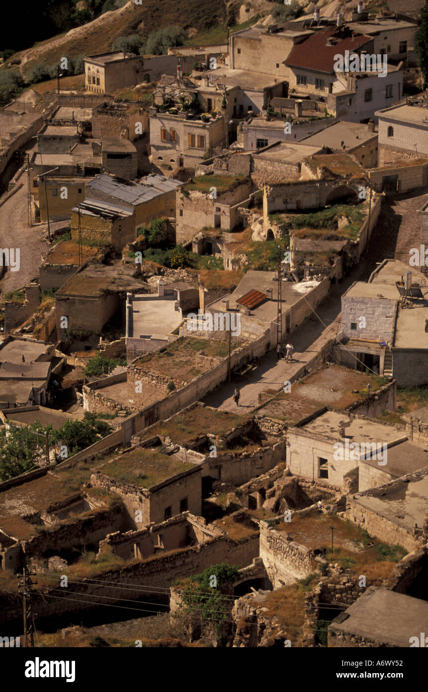 Turkey, Cappadocia, Uchisar View of Cone Tufa Town from the Kale ...