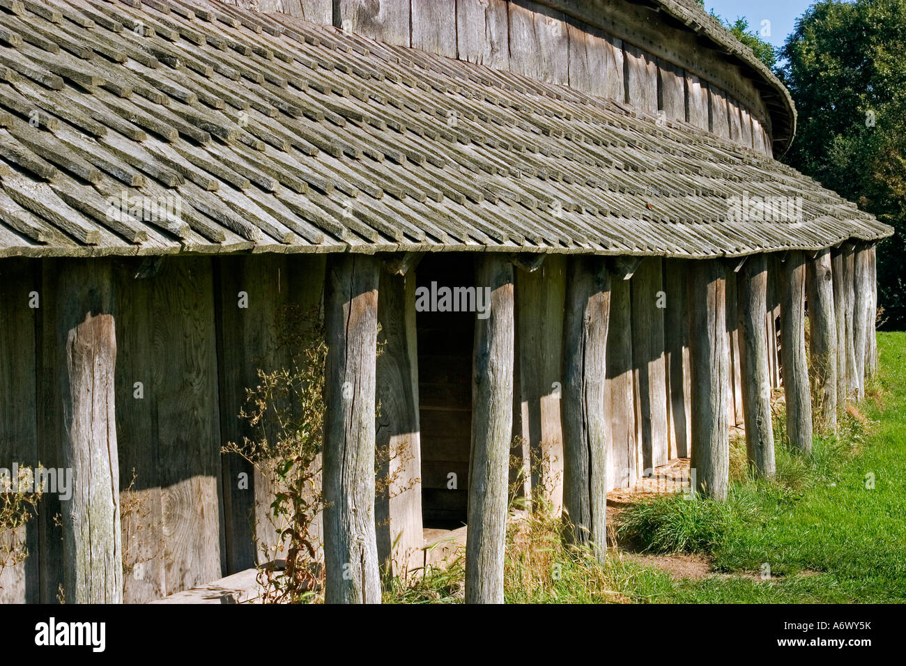 Viking house from Trelleborg Slagelse Denmark Stock Photo - Alamy