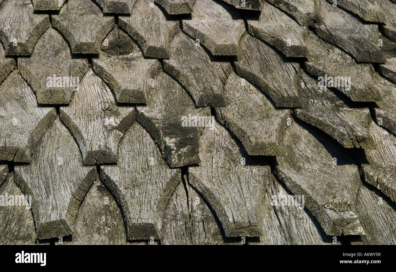 Shingle roof at a Viking house from Trelleborg Slagelse Denmark Stock ...