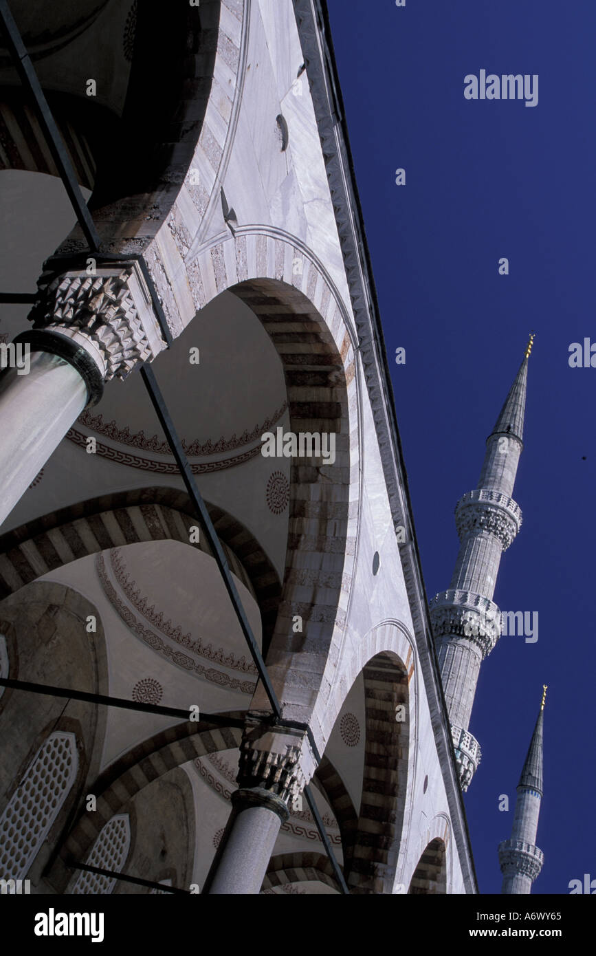 Turkey, Istanbul. The Blue Mosque, minaret details Stock Photo - Alamy