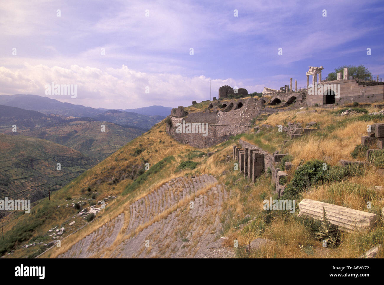 Europe, Agean, Turkey, Bergama. Ancient city of Pergamum; Hellenistic ...