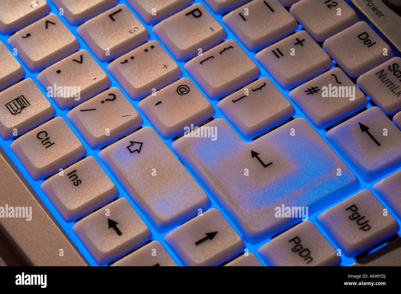 Illuminated computer keyboard Stock Photo - Alamy