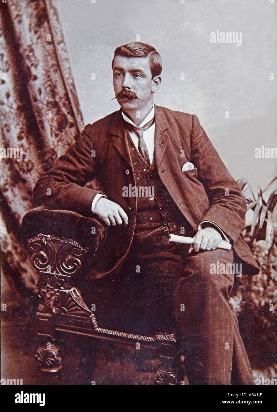 Edwardian Gent with Noteworthy Moustache Taken in A G Taylor Studio 1 ...