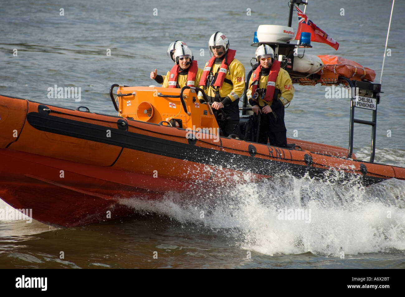 RNLI launch at the Oxford Cambridge Boat Race Stock Photo - Alamy