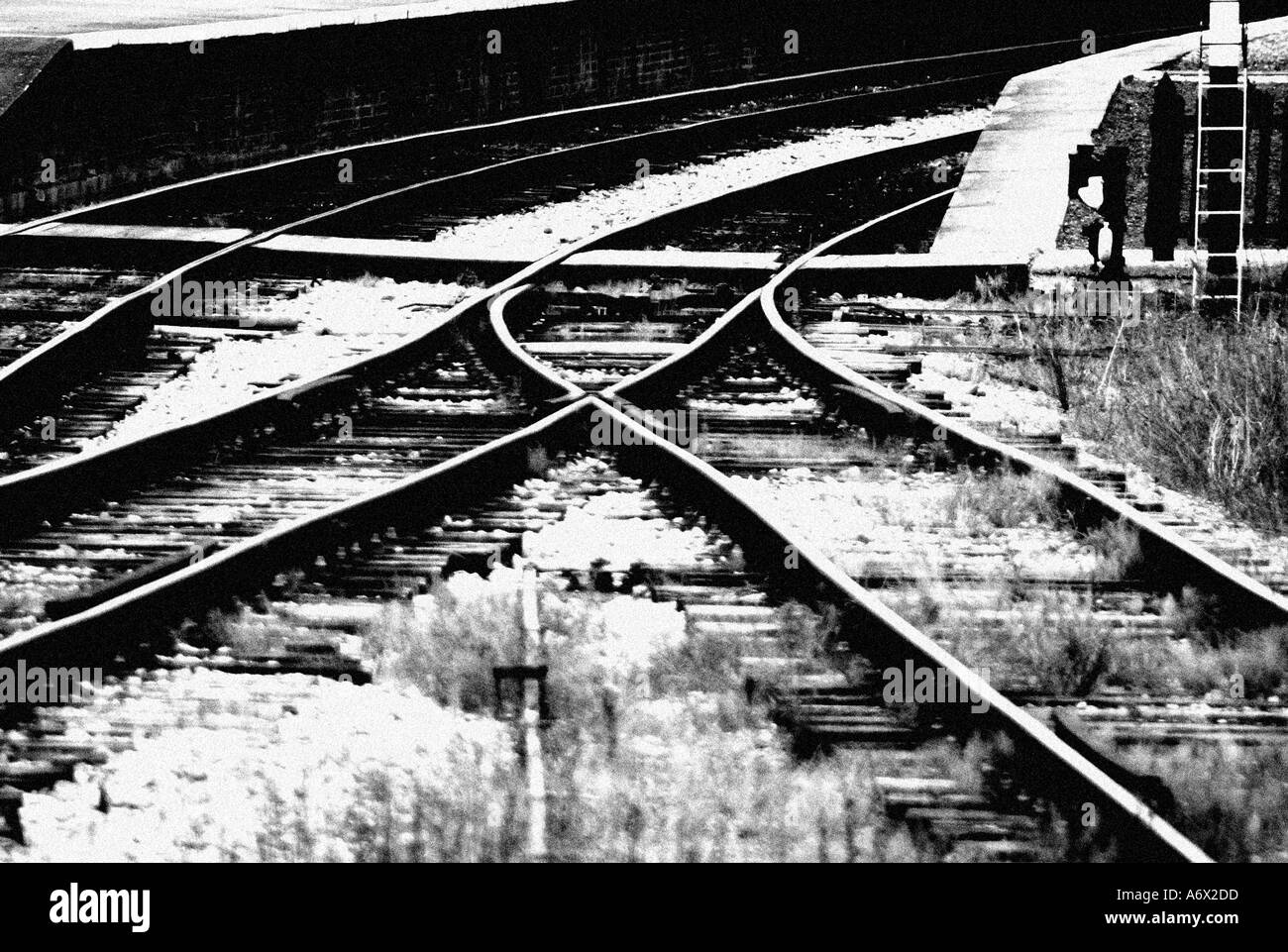 Old railway infrastructure Black and White Stock Photos & Images - Alamy