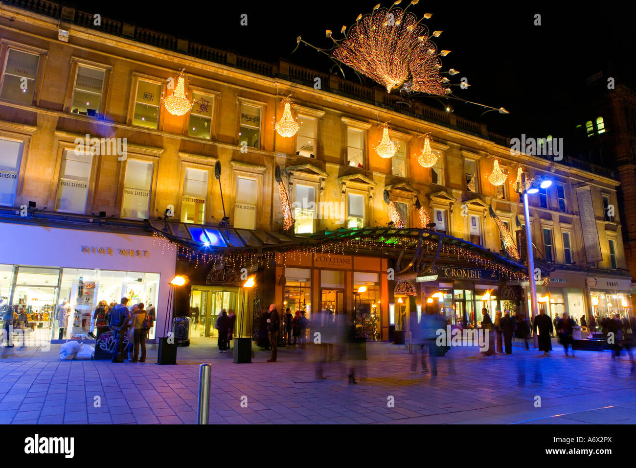 EVENING VIEW OF PRINCES SQUARE GLASGOW AT XMAS Stock Photo - Alamy