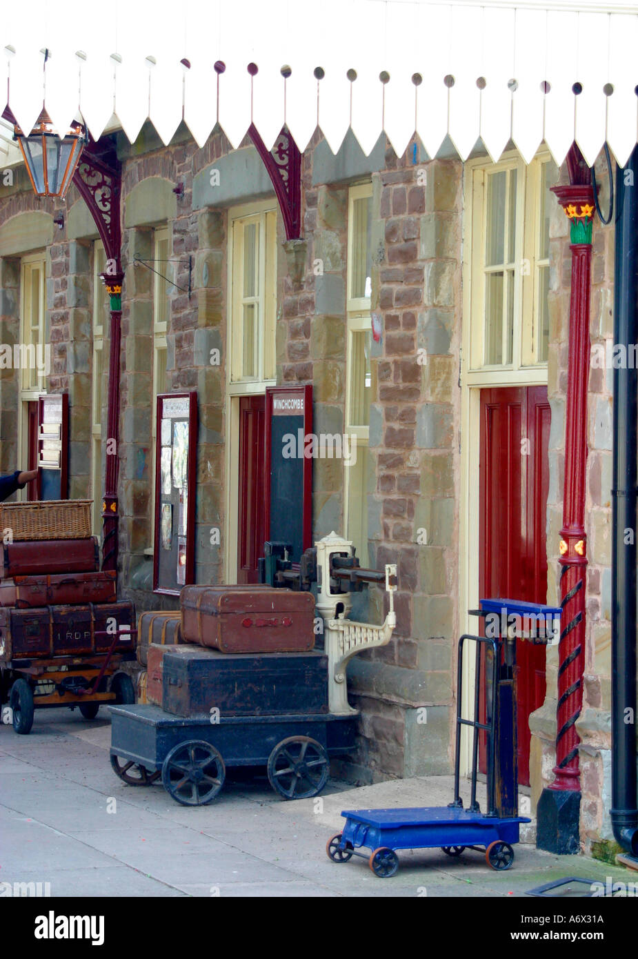 Old fashioned railway station platform Stock Photo - Alamy