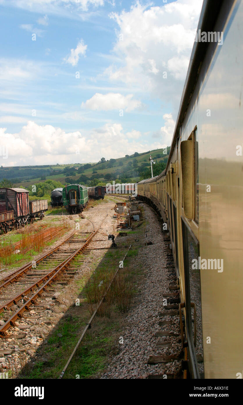 View from steam train compartment window Stock Photo - Alamy