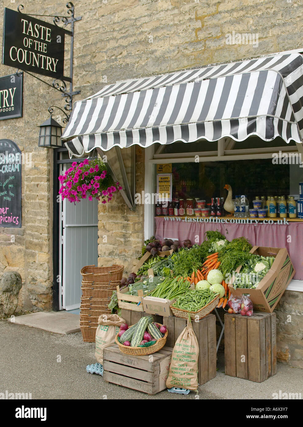 Vegetable display outside a farm shop Stock Photo - Alamy