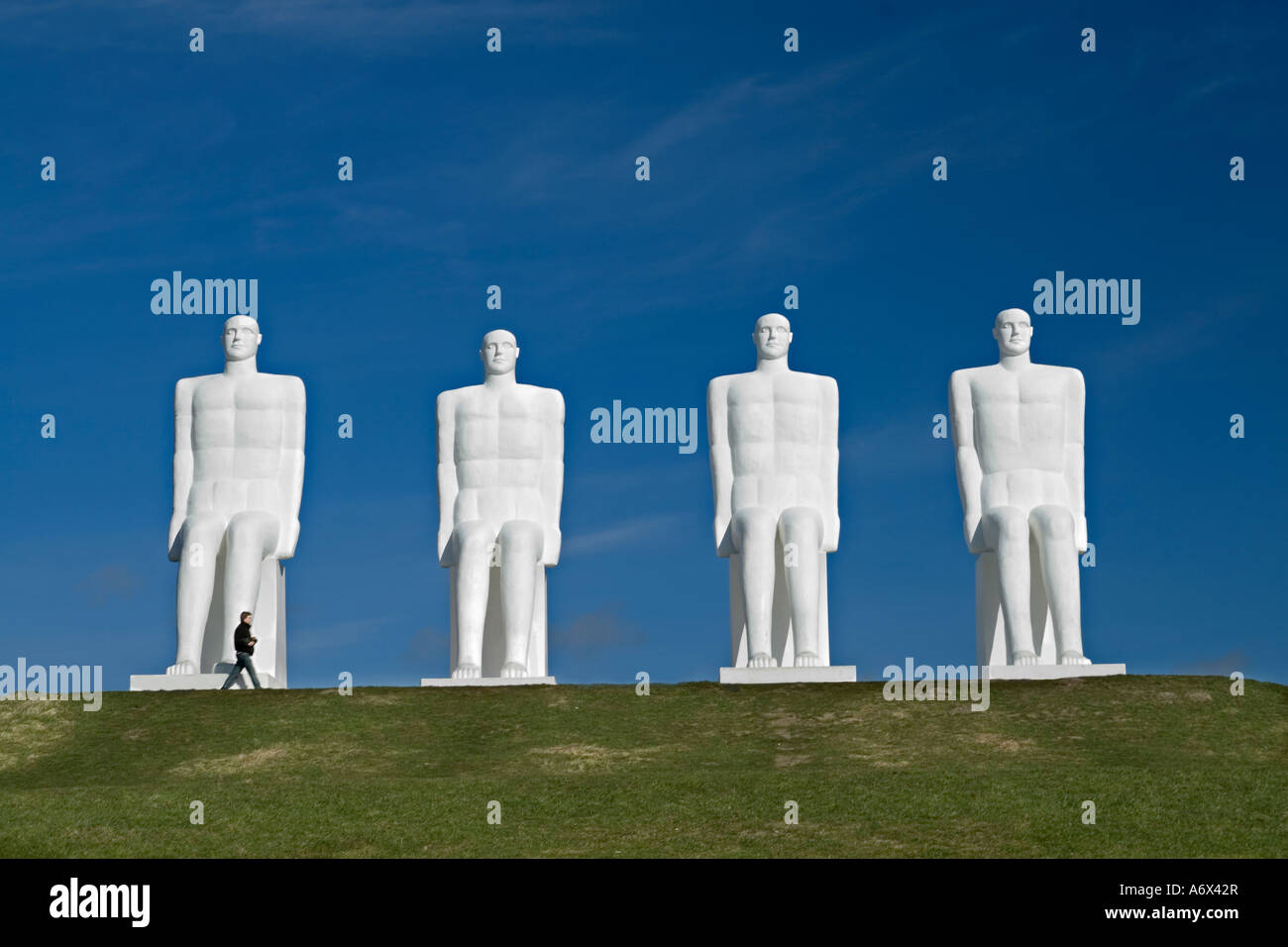 Man Meets the Sea sculptures Esbjerg Denmark Stock Photo - Alamy