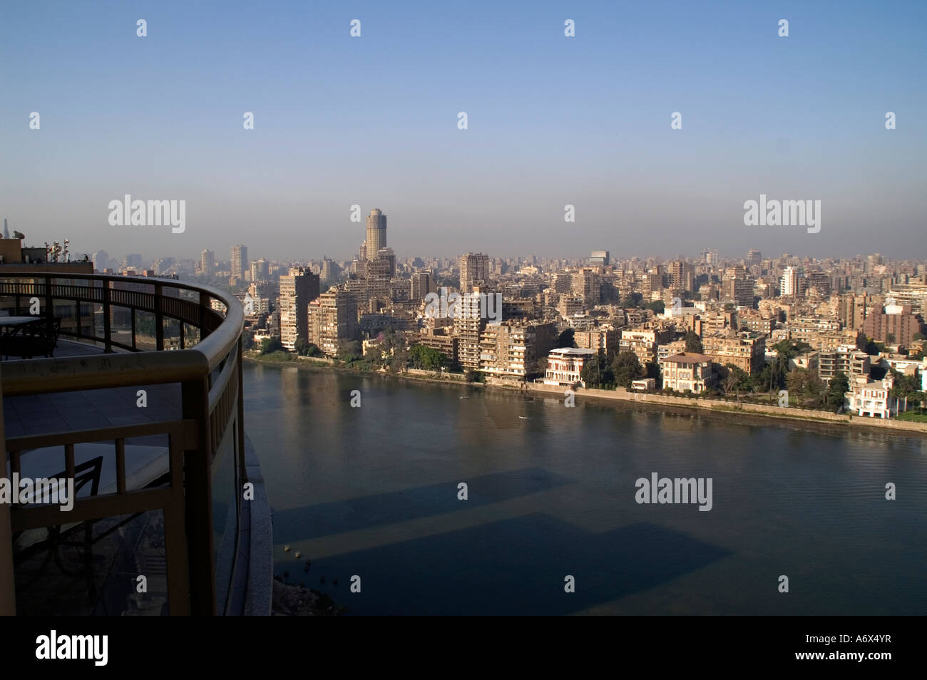 The River Nile with the city of Cairo taken from the 24th floor of the ...