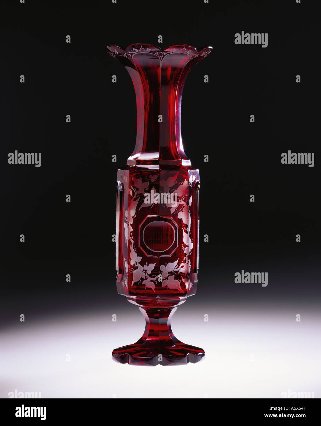 Ruby Glass vase. Probably Bohemia, mid 19th century Stock Photo - Alamy