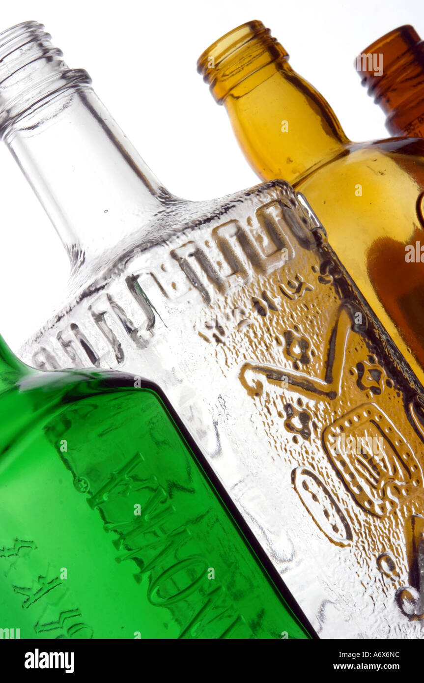 diagonal pictures bottles of alcohol drinks Stock Photo - Alamy