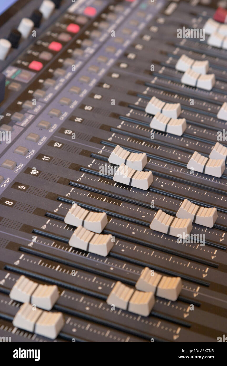 sound editor's mixing desk Stock Photo - Alamy