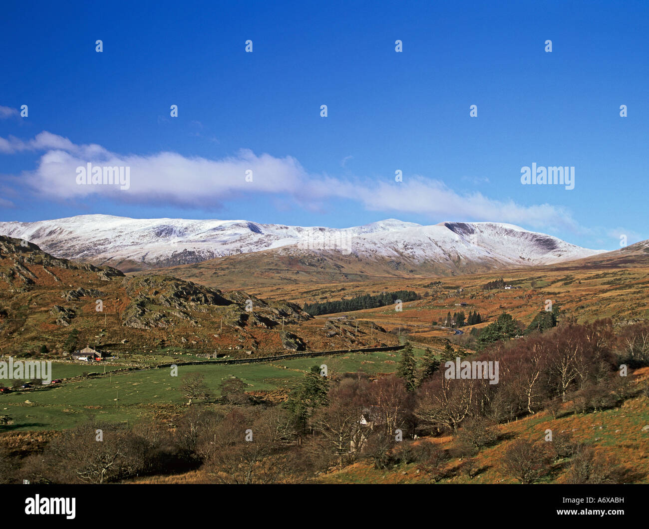 CAPEL CURIG CONWY NORTH WALES UK January Looking towards the Ogwen ...