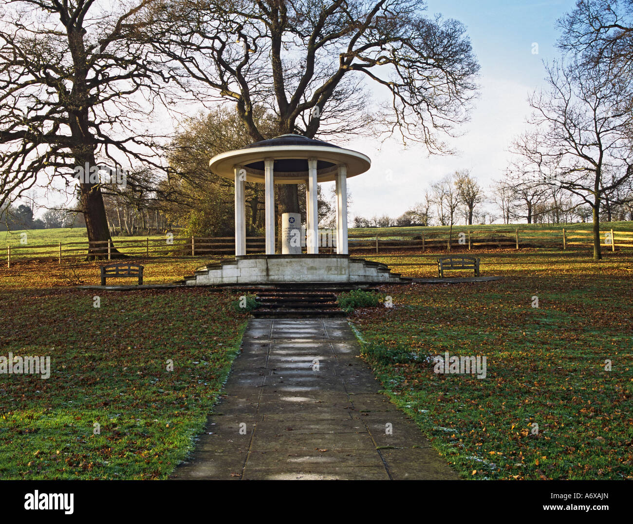 RUNNYMEDE SURREY UK December The Magna Carta Memorial designed by Sir ...