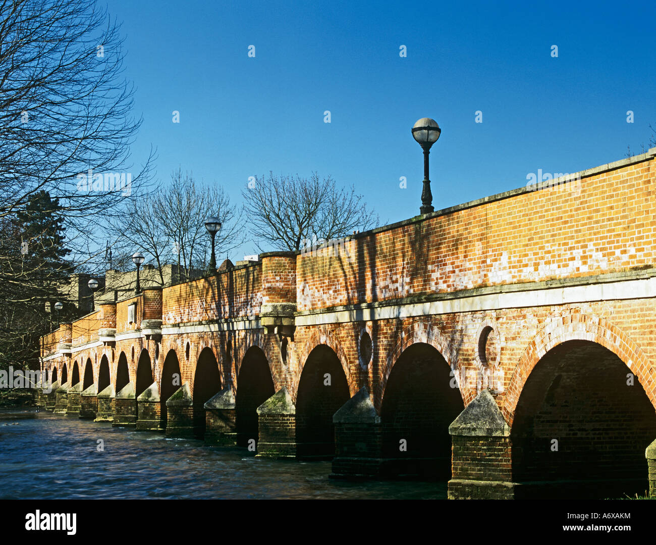 LEATHERHEAD SURREY UK February Bridge over the River Mole Stock Photo ...