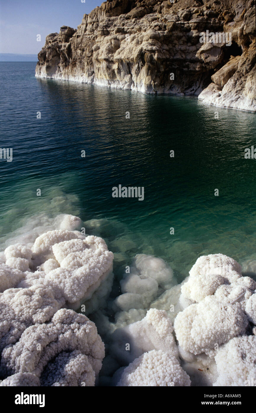 Dead Sea salt seashore Jordan Stock Photo - Alamy