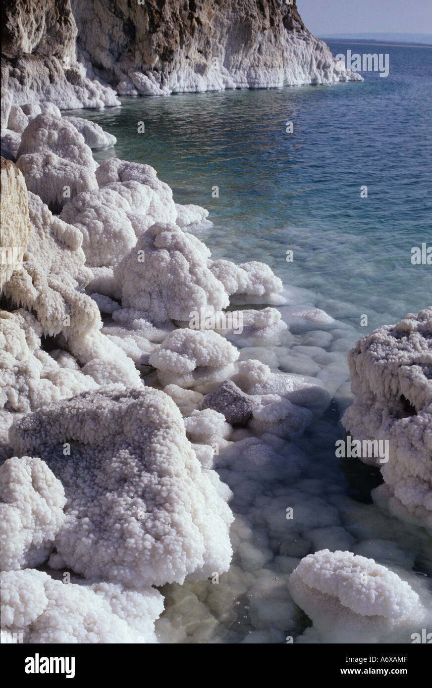 Dead Sea salt seashore Jordan Stock Photo - Alamy