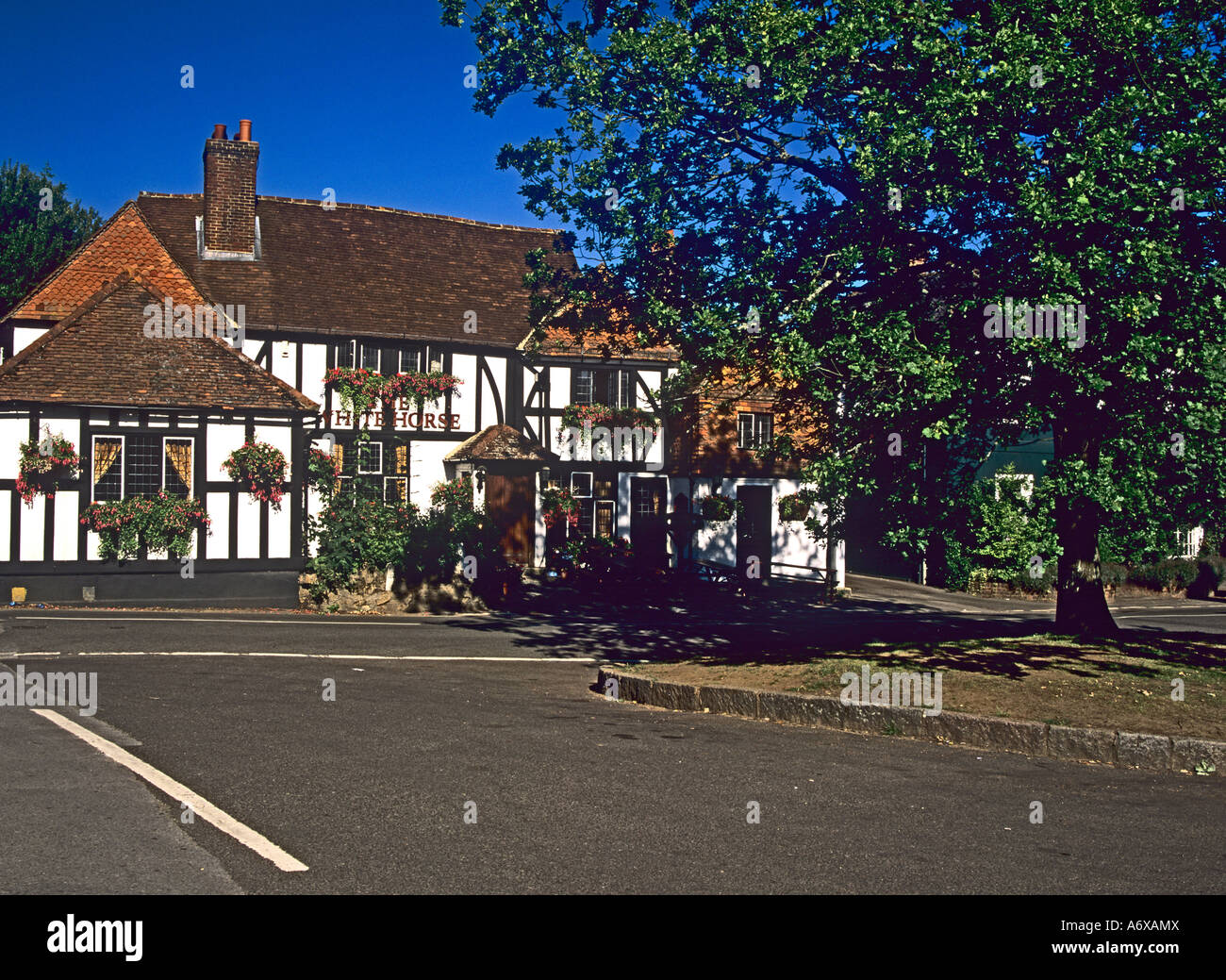 SHERE SURREY UK July The popular White Horse Inn in the centre of this ...