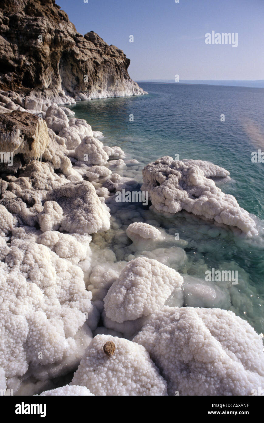 Dead Sea salt seashore Jordan Stock Photo - Alamy