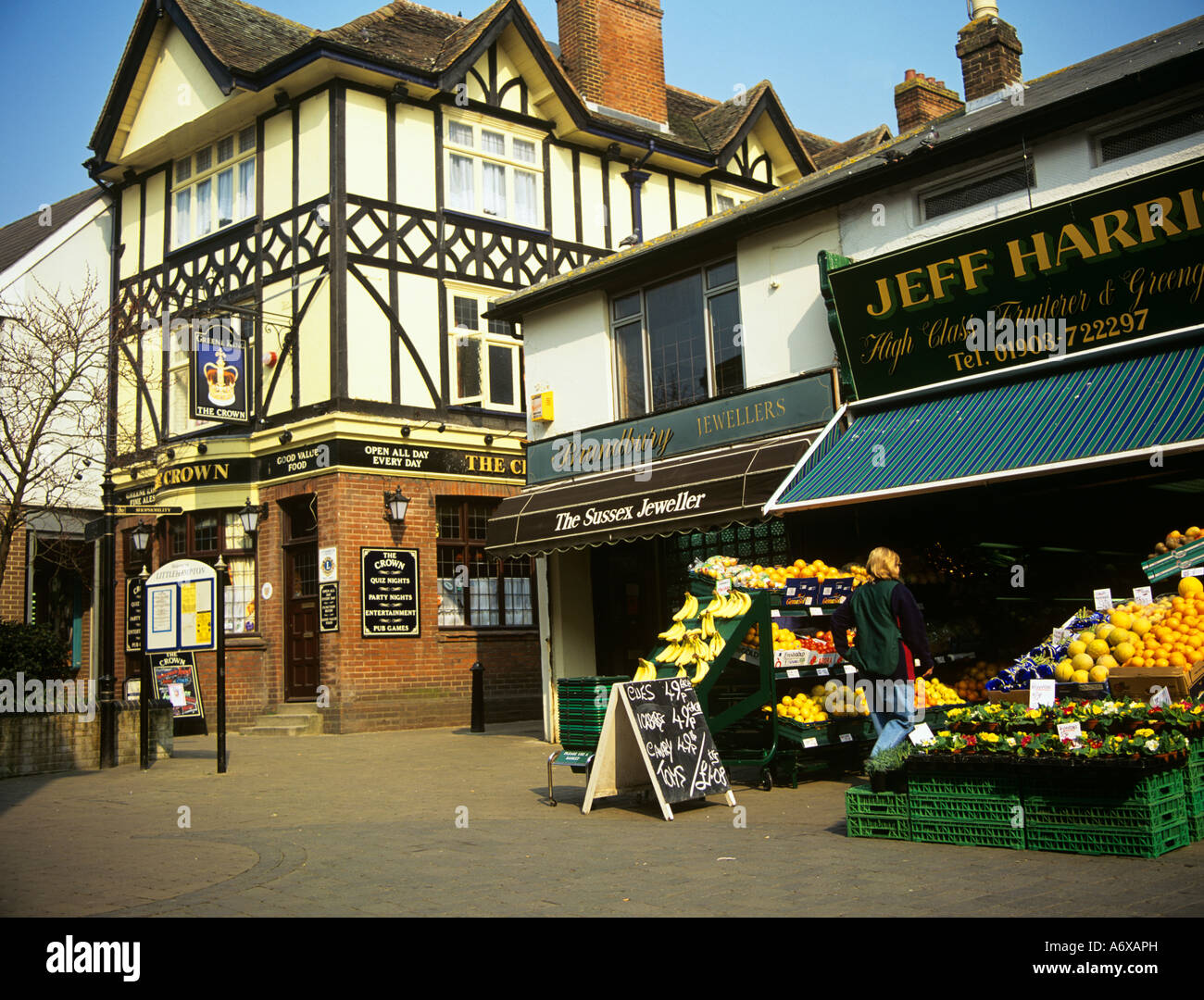 LITTLEHAMPTON WEST SUSSEX UK March Looking along the shopping precinct ...
