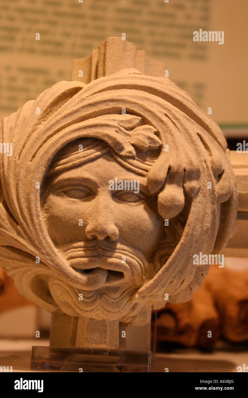green man stone statue, england, uk Stock Photo - Alamy