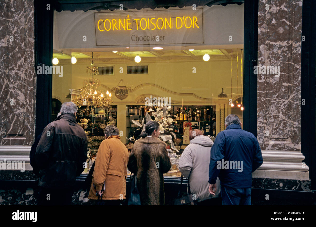 Window shoppers Galeries Royales Saint Hubert Brussels Belgium Europe ...
