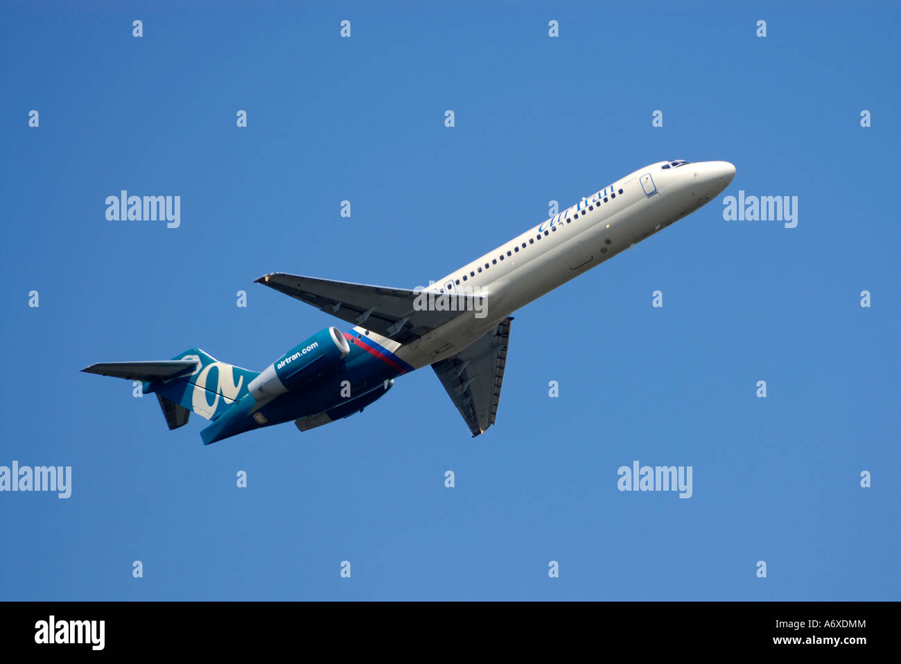Air Trans Jet airliner aircraft prepare to land at Sarasota Florida FL ...
