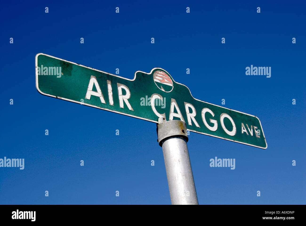 Air Cargo Street sign marker at the Sarasota Florida Airport Stock ...