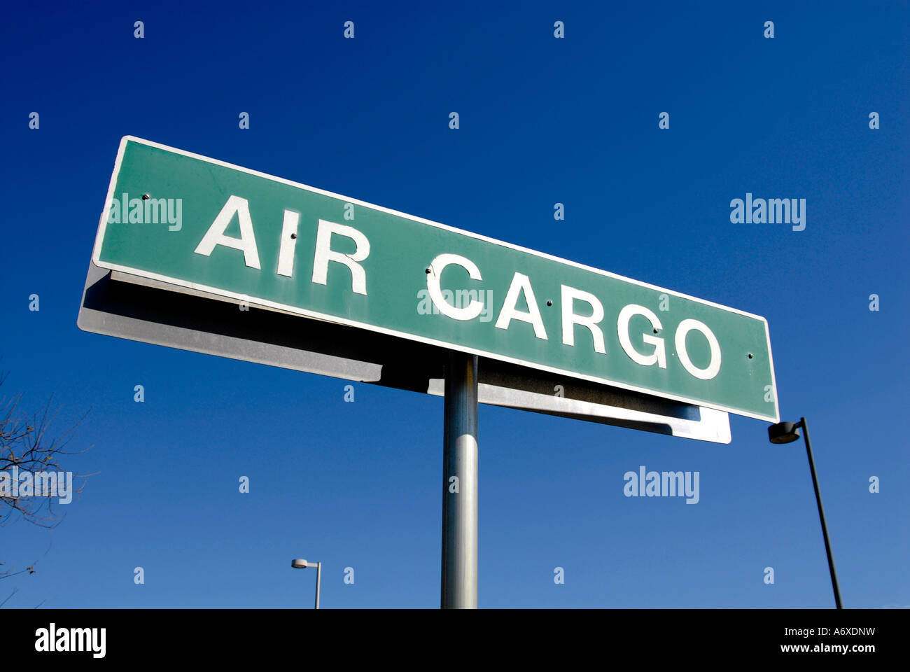 Air Cargo Street sign marker at the Sarasota Florida Airport Stock ...