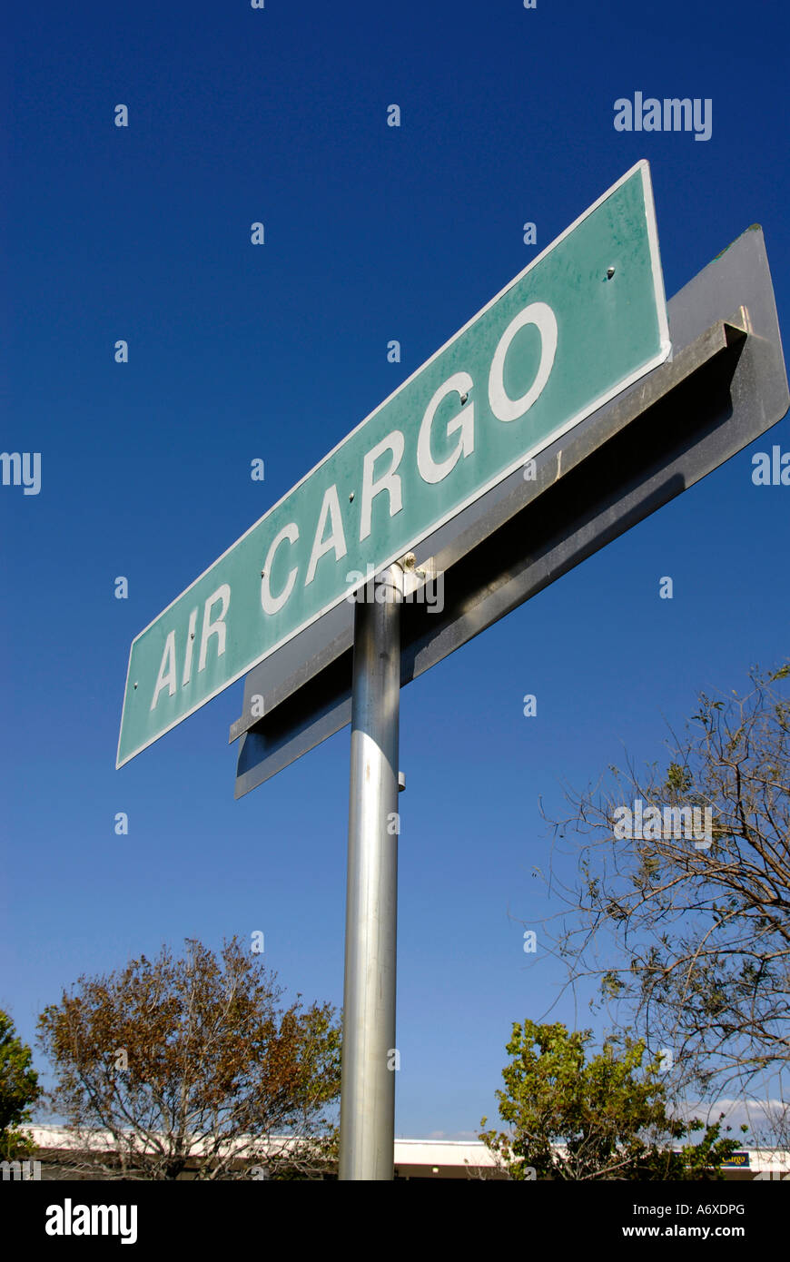 Air Cargo Street sign marker at the Sarasota Florida Airport Stock ...