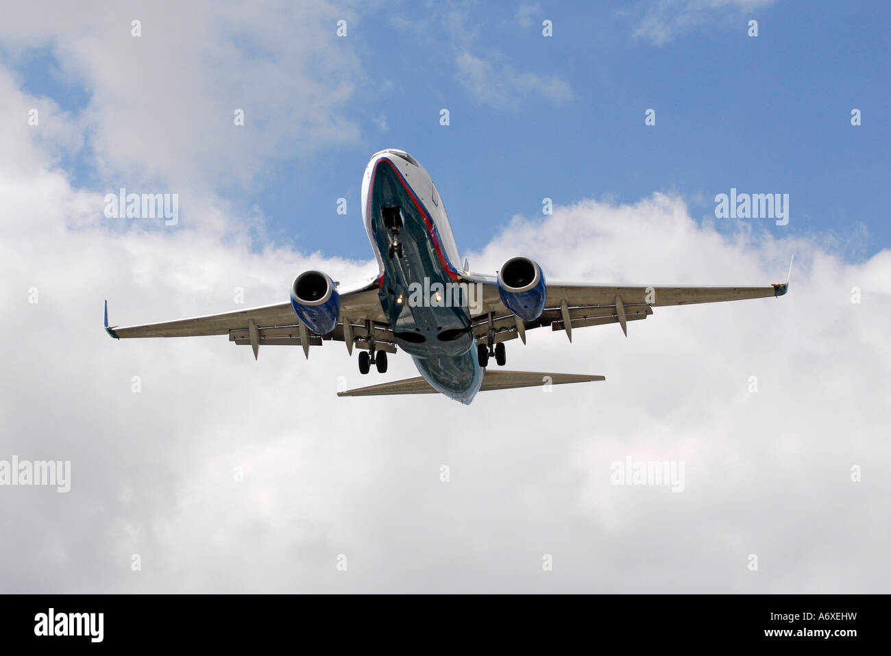 Passenger jet aircraft fly in and out of Sarasota Florida FL Fla ...