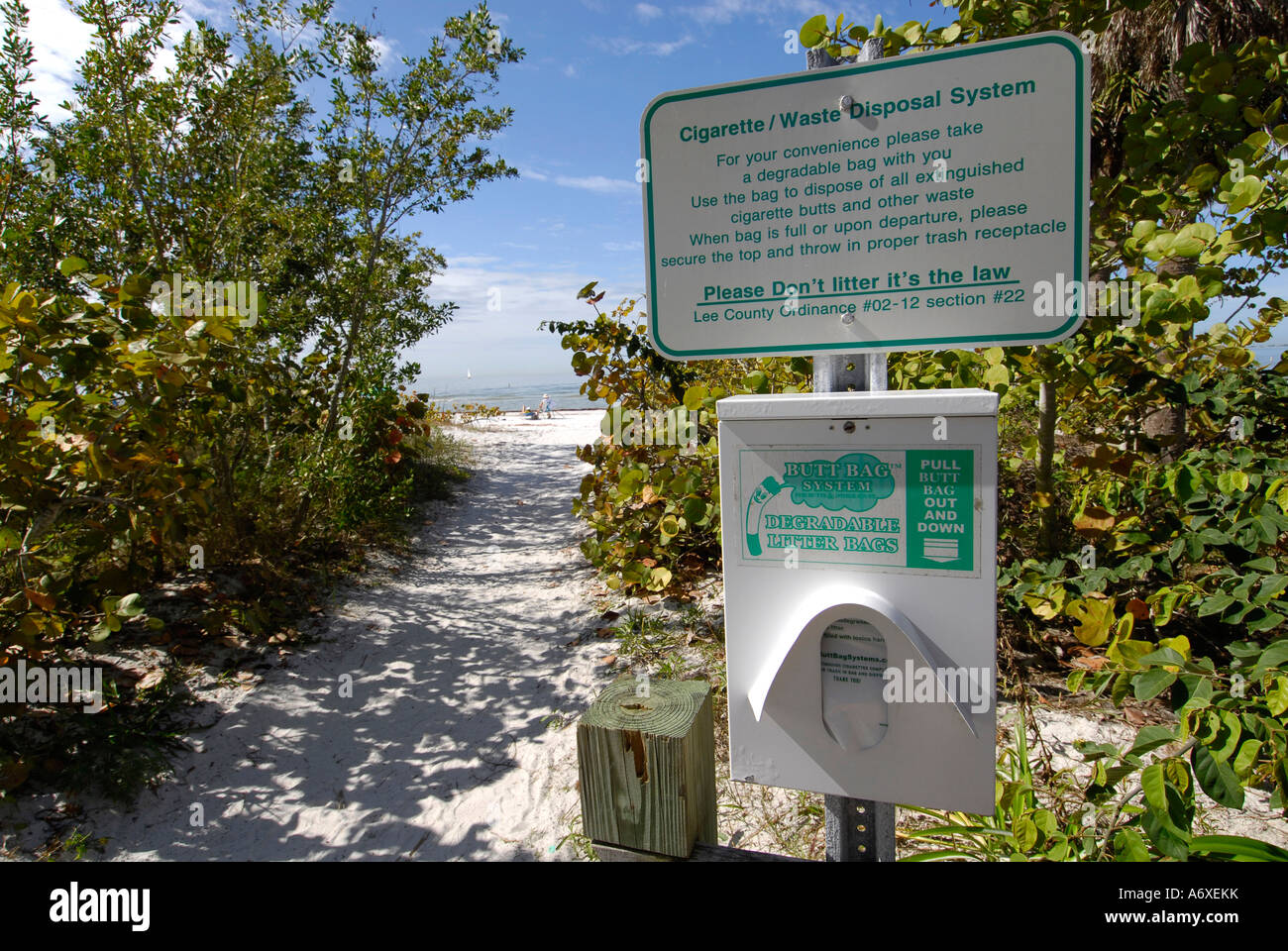 Cigarette disposal system at Fort Meyers Beach Florida FL Stock Photo ...