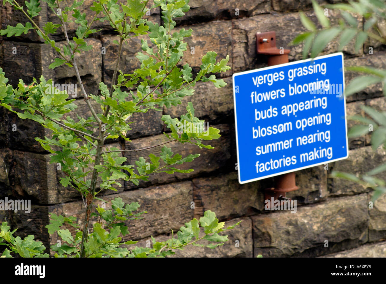 Poetry on suburban bridge on Kirklees Greenway cycle path Stock Photo ...