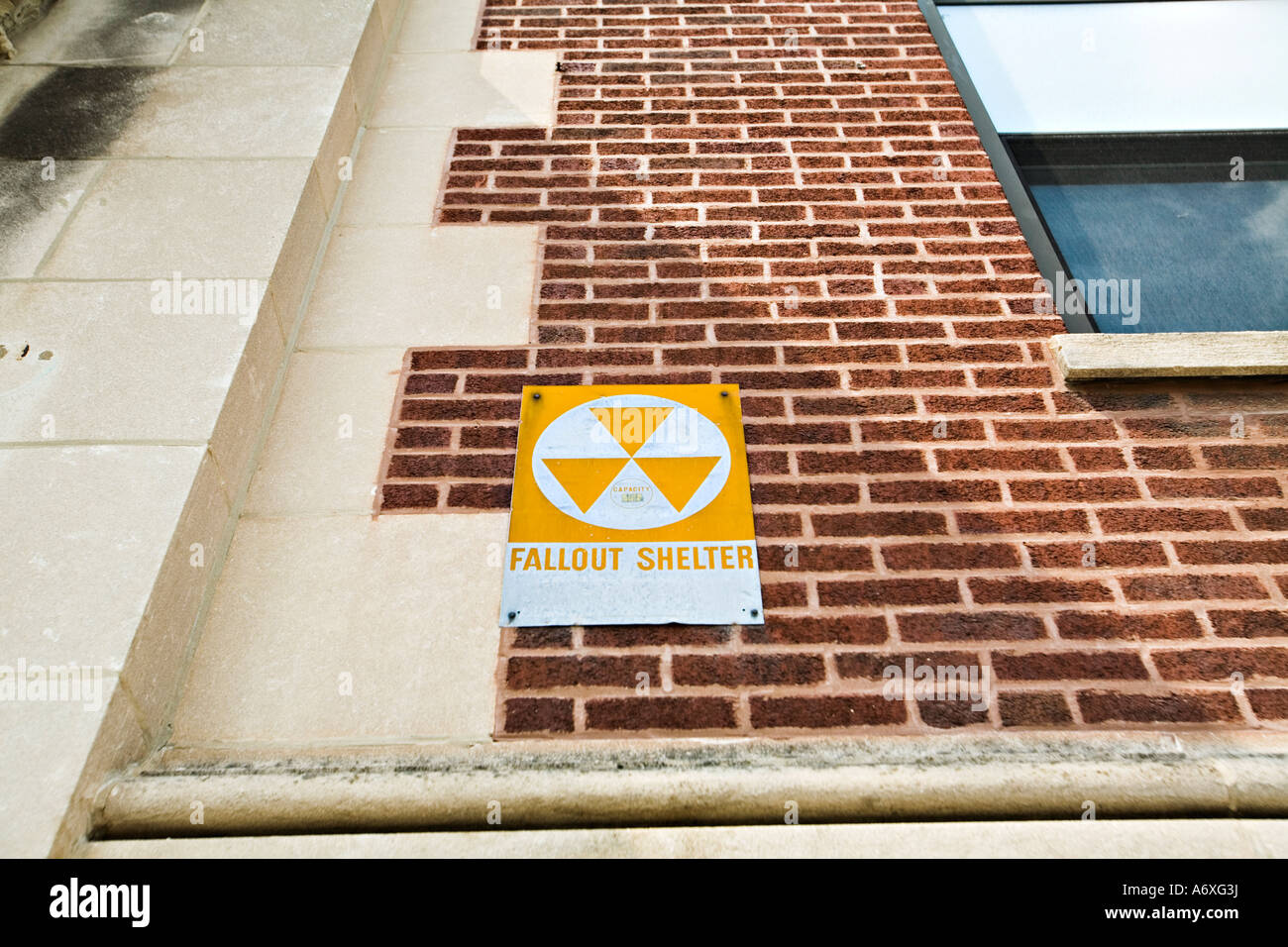 CHICAGO Illinois Fallout Shelter sign on brick building in Albany Park ...