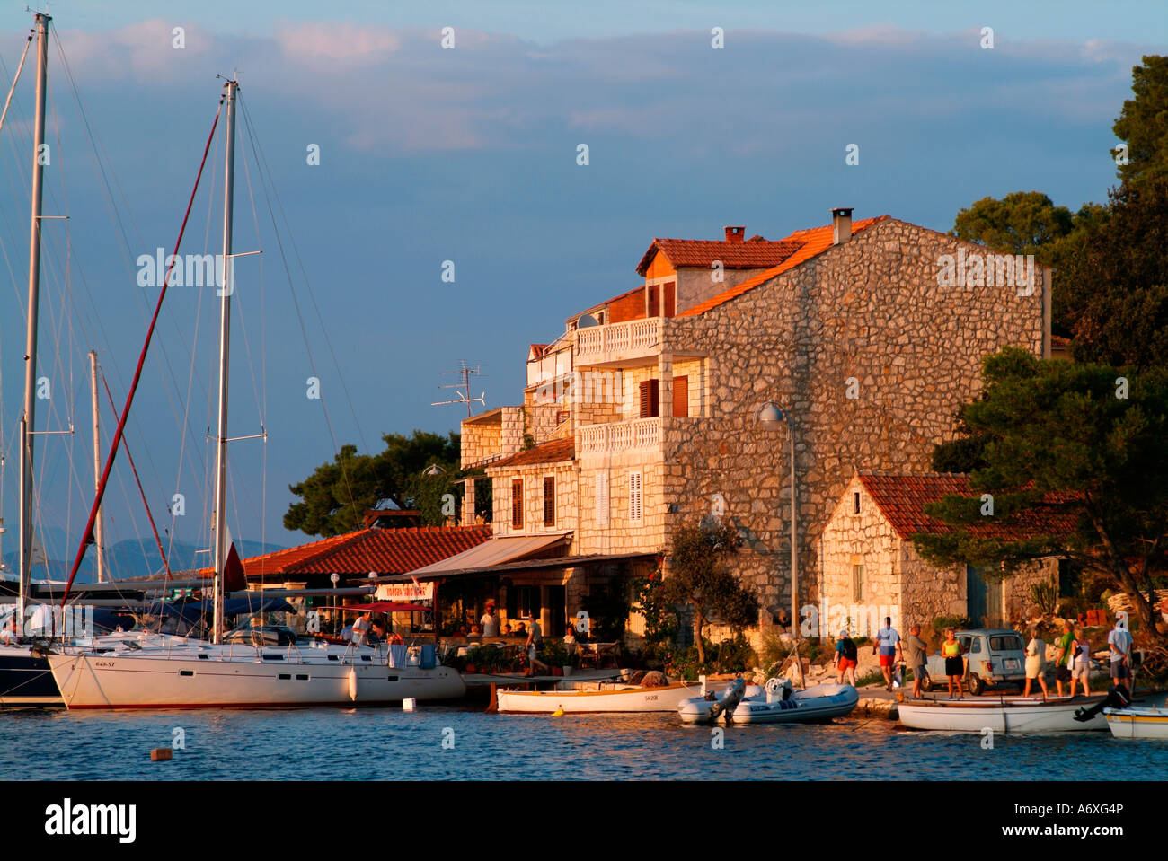 Pomena harbour on Mljet Island on Dalmatian Coast of Croatia Stock ...