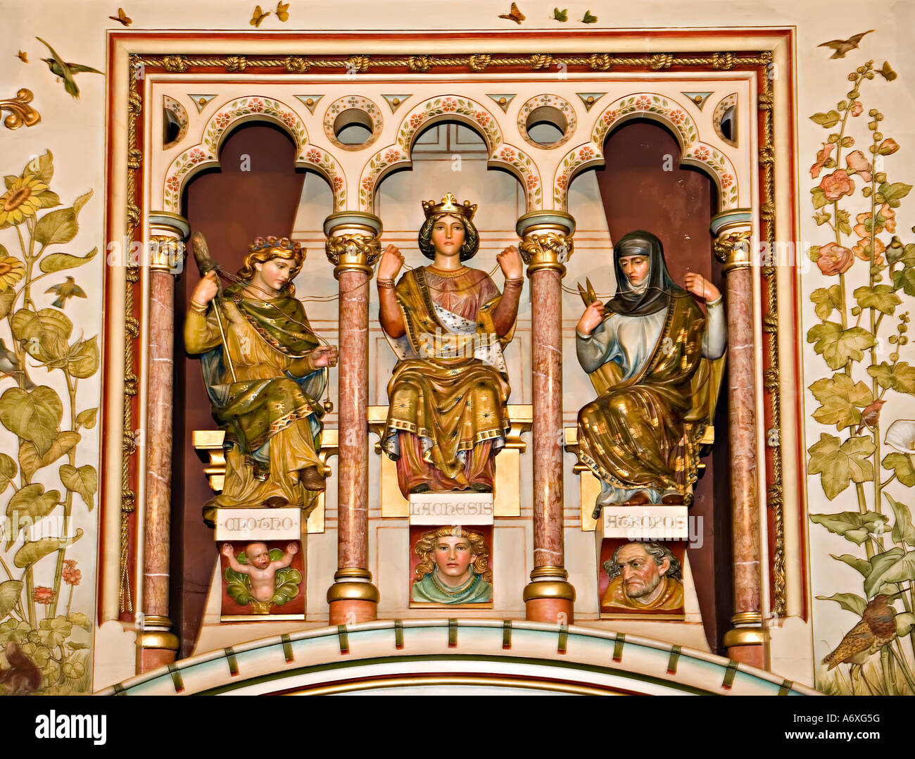 Three fates of Greek mythology Clotho Lachesis and Atropos Castell Coch ...