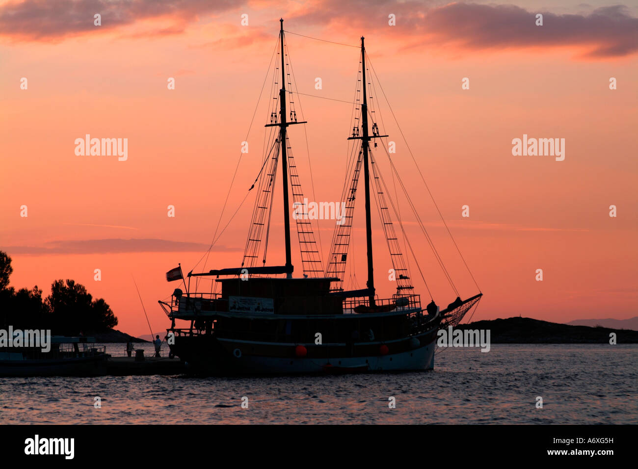 Pomena harbour on Mljet Island on Dalmatian Coast of Croatia Stock ...