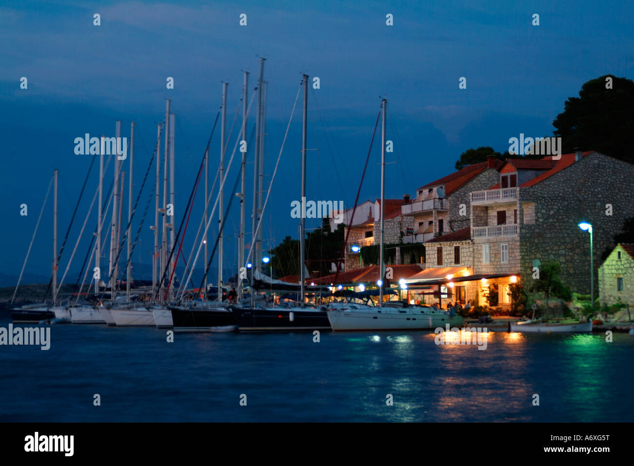 Pomena harbour on Mljet Island on Dalmatian Coast of Croatia Stock ...