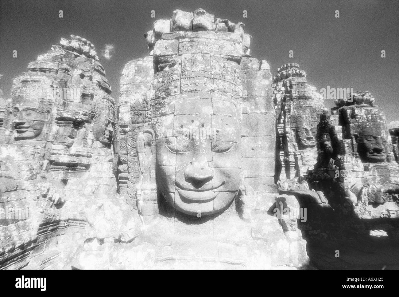 Angkor Cambodia, Heads of the Bayon Stock Photo - Alamy